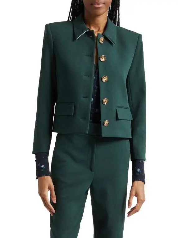 Veronica Beard Makayla Cropped Jacket - Pine