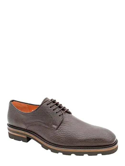 Mezlan Grained Leather Derby Shoes - Brown