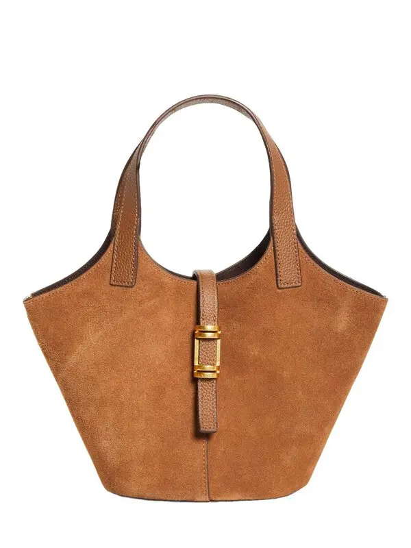 REISS Lyra Leather & Suede Tote - Tan