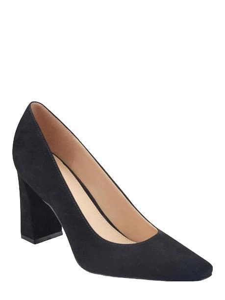 Marc Fisher Gretty Leather Pointed Toe Block Heel Pumps - Black