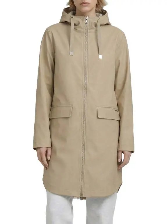 NOIZE Janae Water Repellent Hooded Raincoat - Sand