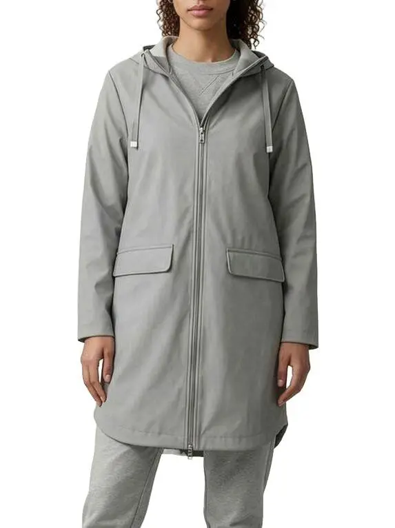 NOIZE Janae Water Repellent Hooded Raincoat - Silver