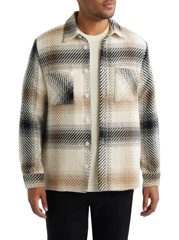 WAX LONDON Whiting Sun Check Overshirt - Ecru/natural