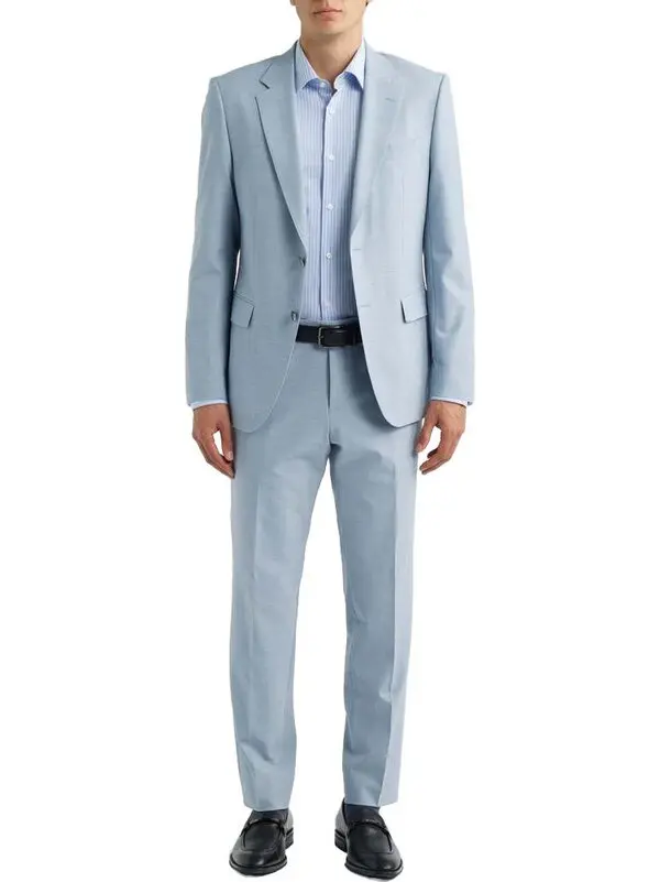 BOSS Huge Slim Fit Light Mélange Suit - Blue