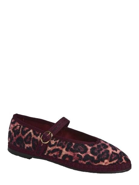 FLABELUS Animal Print Ballet Flat With Mary Jane Strap - Pink