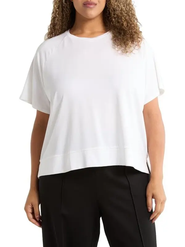 Eileen Fisher Short Sleeve Raglan T-shirt - White
