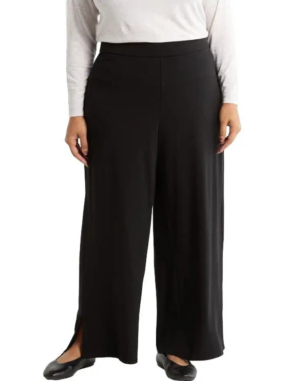Eileen Fisher Wide Leg Ankle Pants - Black