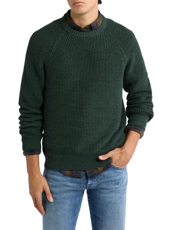 Madewell Shaker Stitch Cotton Crewneck Sweater - Hunter Marl