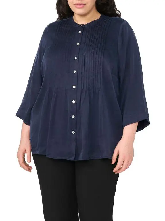 Halogen Pintuck Blouse - Classic Navy