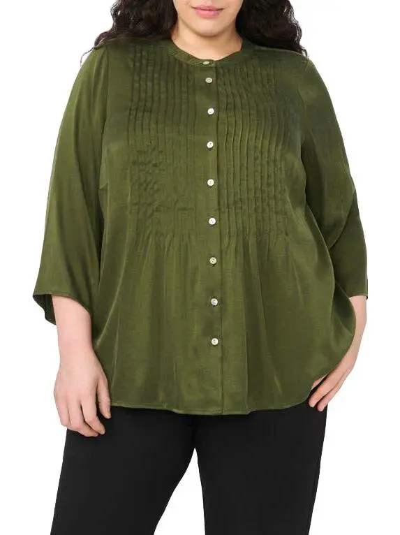 Halogen Pintuck Blouse - Midnight Sage