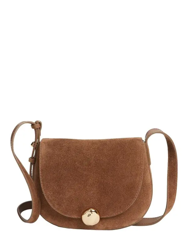 Madewell Dakota Suede Saddle Crossbody Bag - Light Umber
