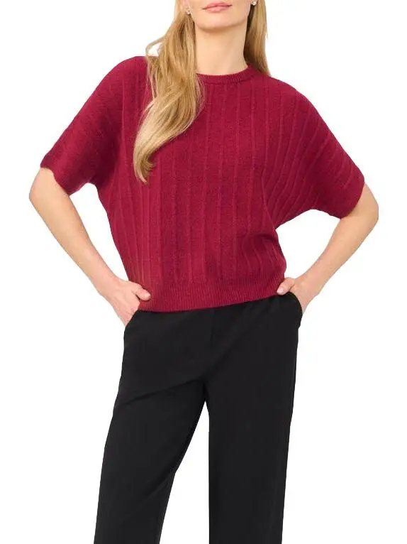 Halogen Short Dolman Sleeve Sweater - Deep Cherry