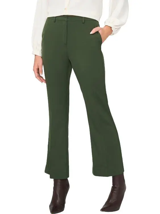 Halogen Tailored High Waist Ankle Flare Leg Pants - Midnight Sage