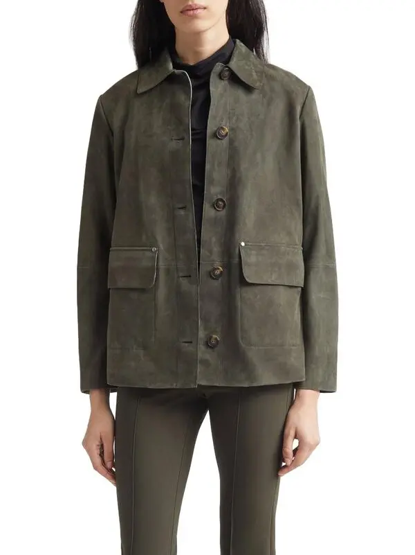 Vince Suede Barn Jacket - Dark Thyme