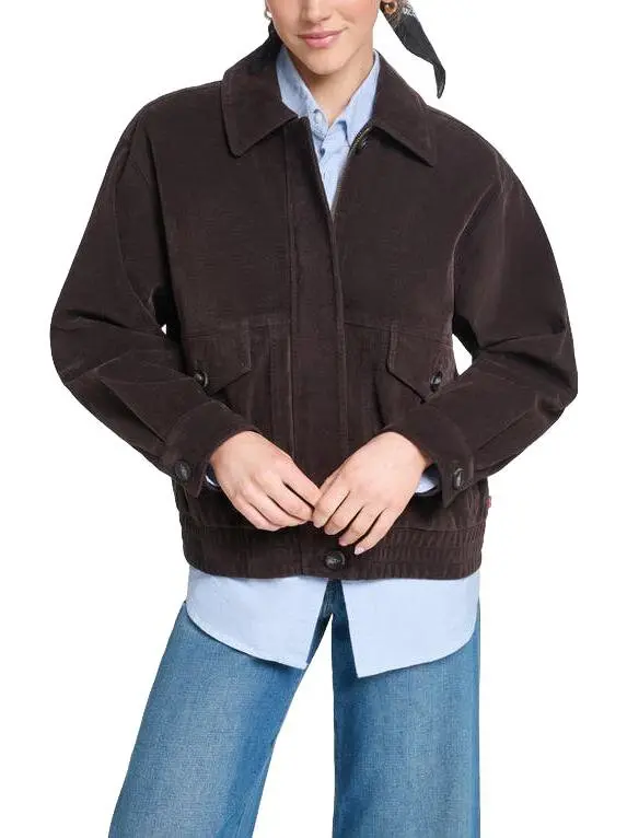 LEVI'S Relaxed Fit Faux Suede Bomber Jacket - Java