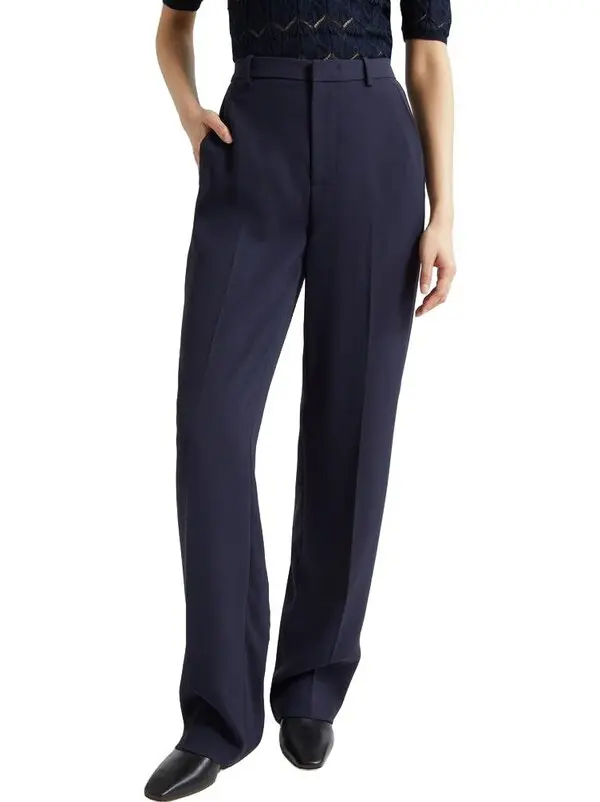 Vince Elsa High Rise Straight Leg Trousers - Twilight Navy