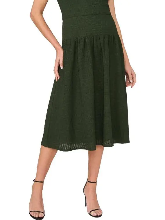 Halogen Woven Midi Skirt - Midnight Sage