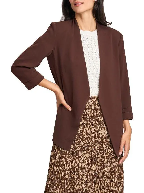 Halogen Open Front Blazer - Chicory Coffee