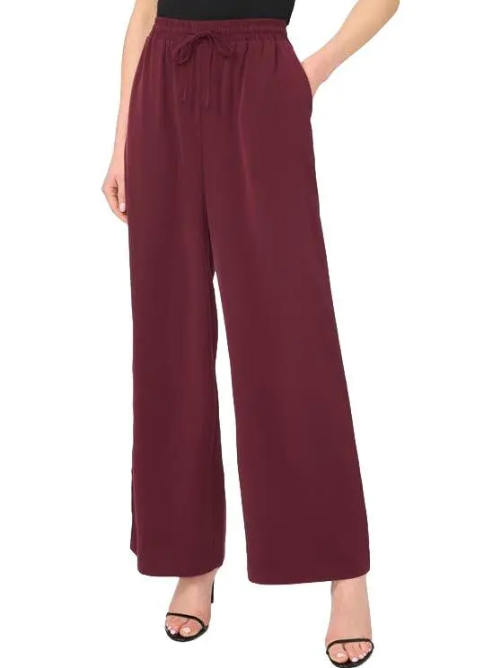 Halogen Wide Leg Drawstring Pants - Winterberry