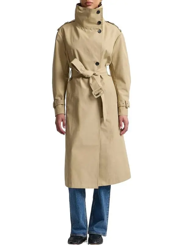 Avec Les Filles Belted Cotton Blend Trench Coat - Beige