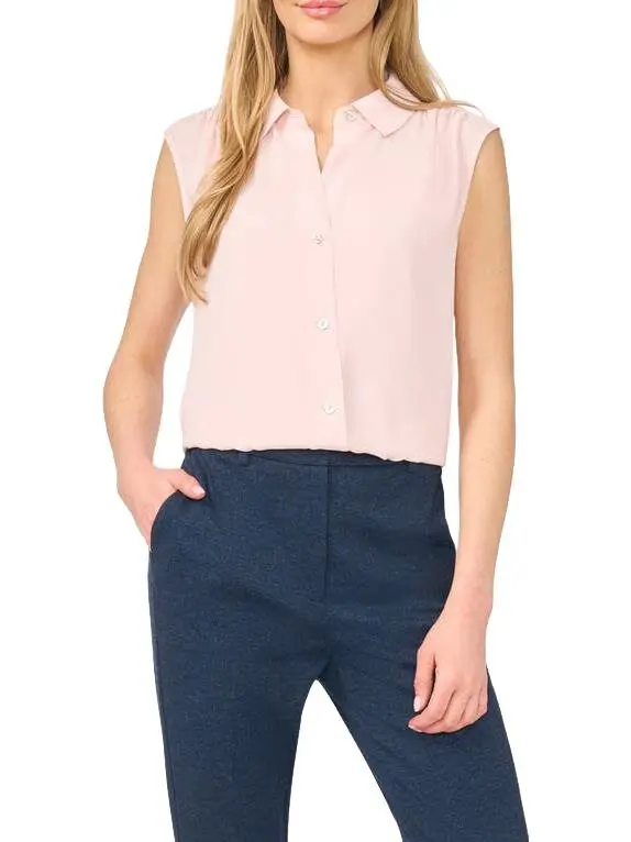 Halogen Extended Shoulder Sleeveless Blouse - Pink Cloud