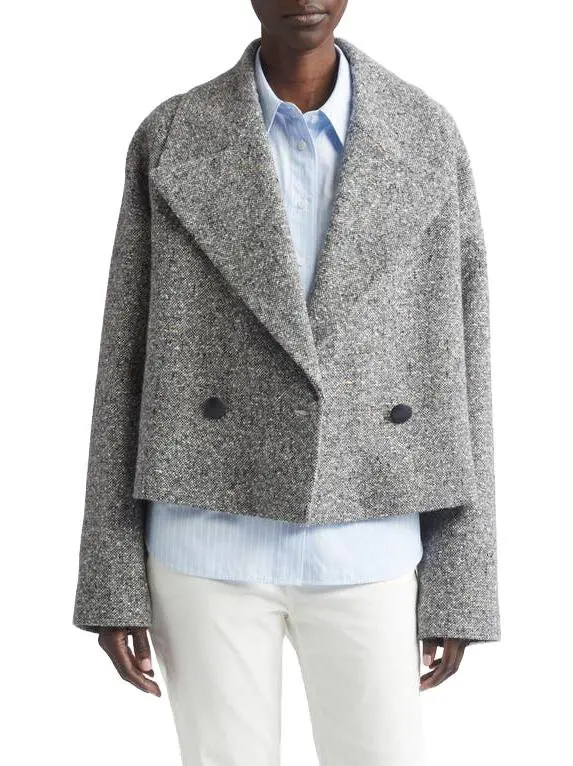 Lafayette 148 New York Double-breasted Alpaca & Wool Blend Jacket - Graphite Multi