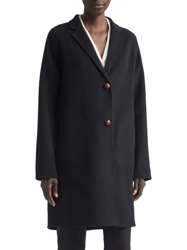 Lafayette 148 New York Wool & Cashmere Car Coat - Black