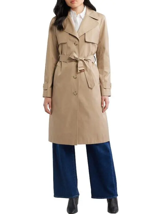 Via Spiga Button Back Trench Coat - Sand
