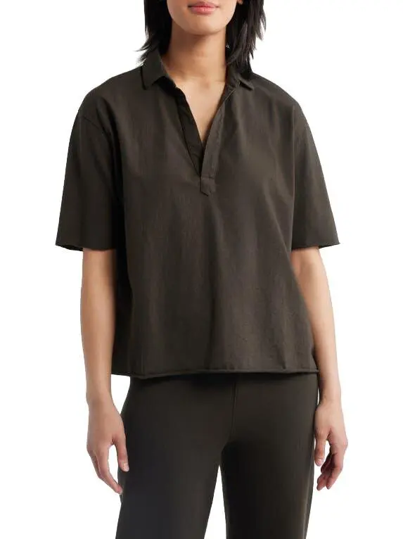 Frank & Eileen Patty Popover Henley Top - Forest