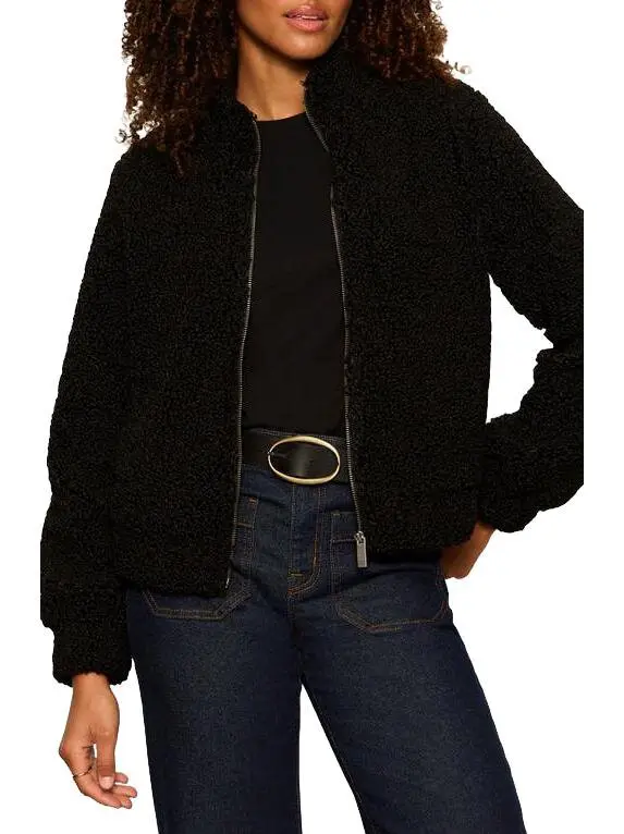 Sanctuary Cloud Nine Faux Fur Bomber Jacket - Black