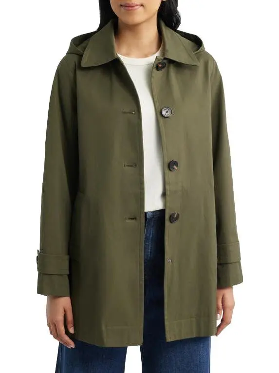 Sam Edelman Hooded Raincoat - Loden