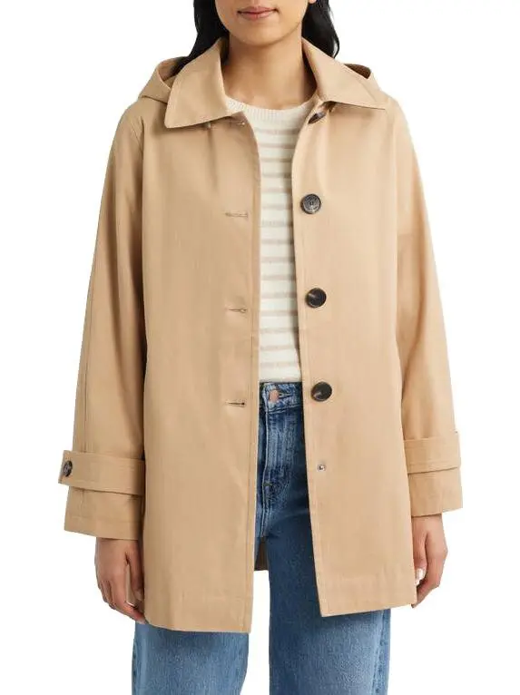 Sam Edelman Hooded Raincoat - Sand
