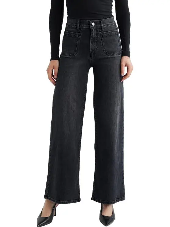 FRAME Le Slim Palazzo Modernist Wide Leg Jeans - Rocket
