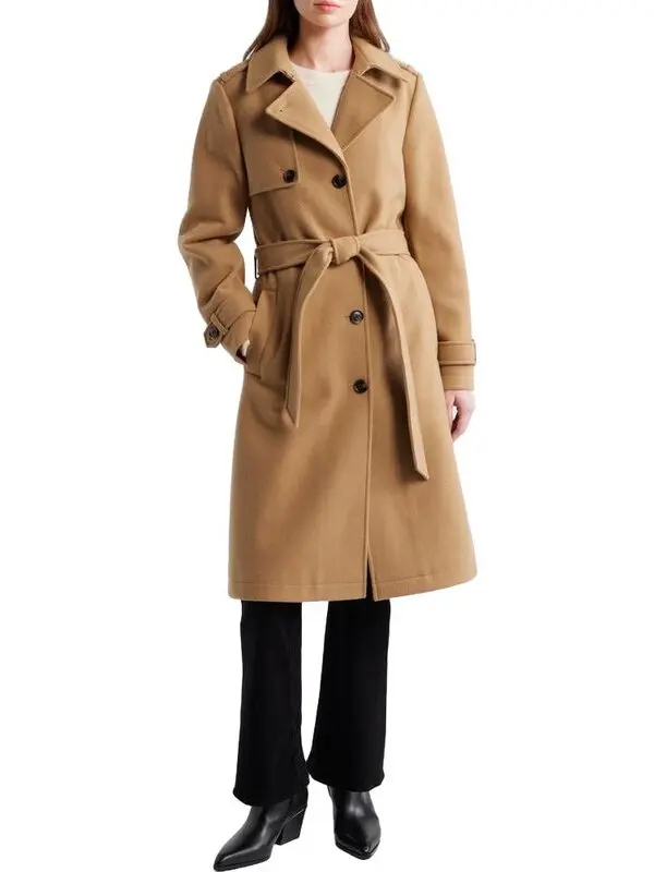 Bcbgmaxazria Belted Trench Coat - Camel