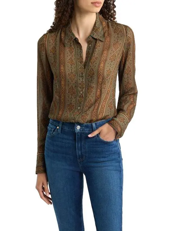 Paige Desano Paisley Button-up Shirt - Army Multi