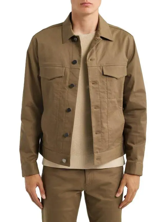 Theory River Neoteric Twill Trucker Jacket - Duffle