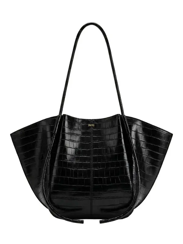 Jw Pei Nala Croc Embossed Faux Leather Tote - Black Croc