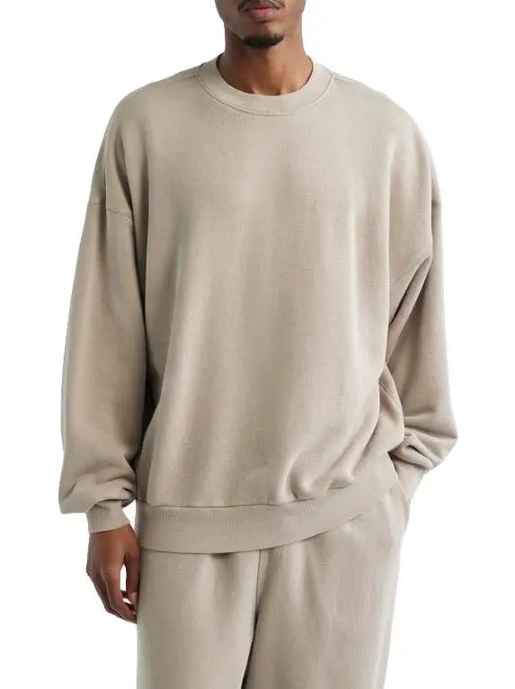 ELWOOD Cotton French Terry Crewneck Sweatshirt - Tan
