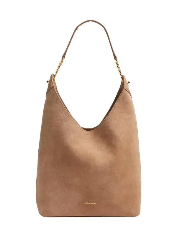 Veronica Beard Small Suede Shoulder Bag - Bark