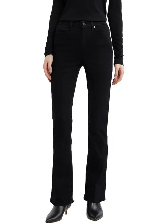 Paige Laurel Canyon High Waist Bootcut Leg Jeans - Black Lacquer