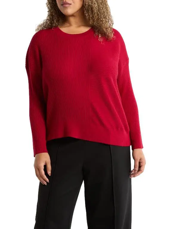 Eileen Fisher Merino Wool Crewneck Sweater - Ruby