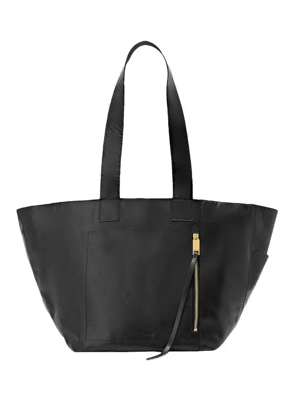 ALLSAINTS Alba Shine Leather East/west Tote - Black