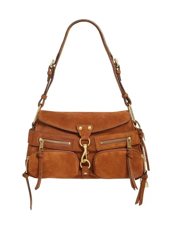 Rebecca Minkoff Julian Suede Shoulder Bag - Cognac