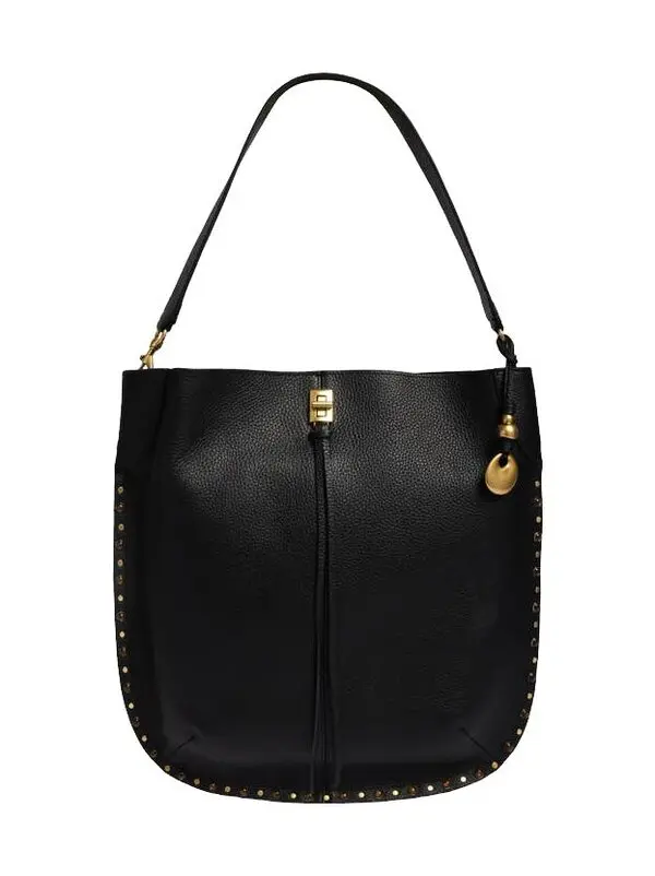 Rebecca Minkoff Slim Darren Hobo Bag With Studs And Tiger's Eye Embellishments - Black