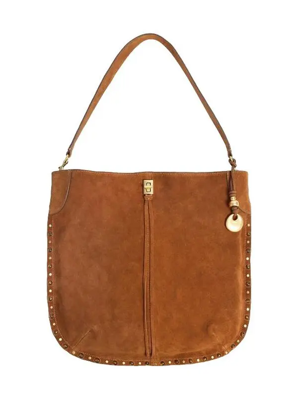 Rebecca Minkoff Slim Darren Hobo Bag With Studs And Tiger's Eye Embellishments - Cognac