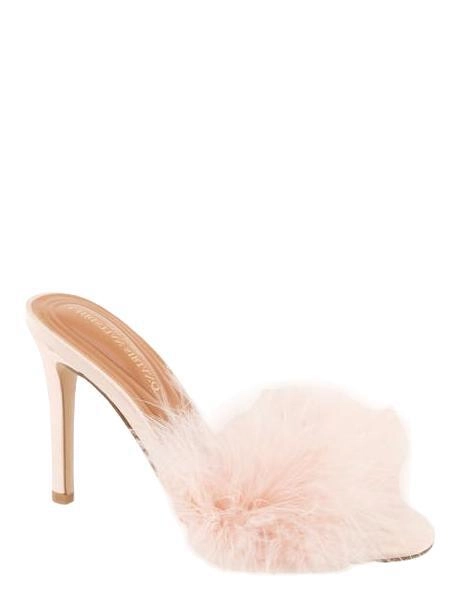 Christian Siriano Jazeily Feather Slide Sandal - Blush