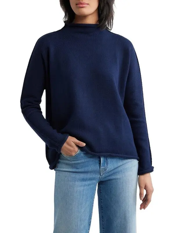 Frank & Eileen Monterey Funnel Neck Sweater - Navy