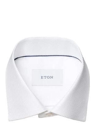 Eton Slim Fit Diagonal Weave Dress Shirt - White