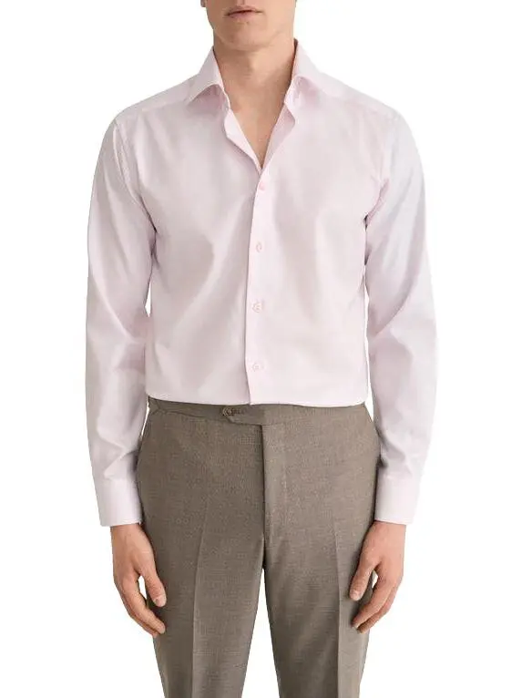 Eton Slim Fit Textured Dress Shirt - Medium Pink