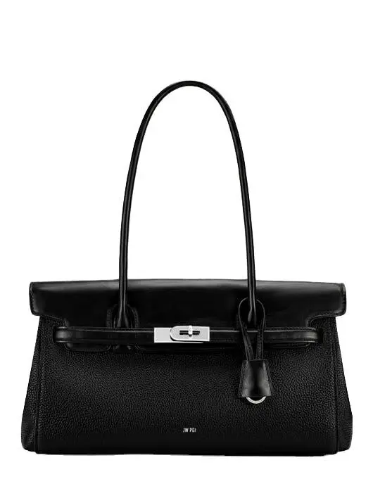 Jw Pei Yara Faux Leather Shoulder Bag - Black Lychee Pattern